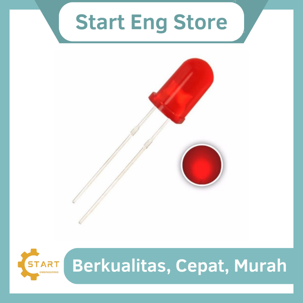 Jual LED Diffused 5mm Super Bright Red (Merah) | Shopee Indonesia