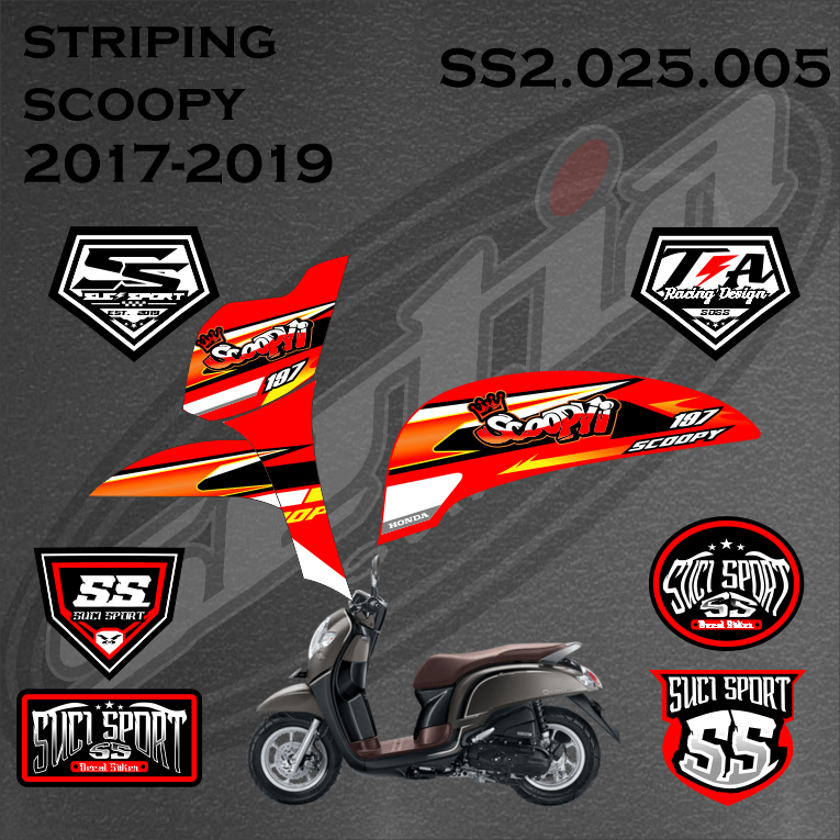 Jual STIKER STRIPING SCOOPY FI 2017-2019, VARIASI LISH SIMPLE ...