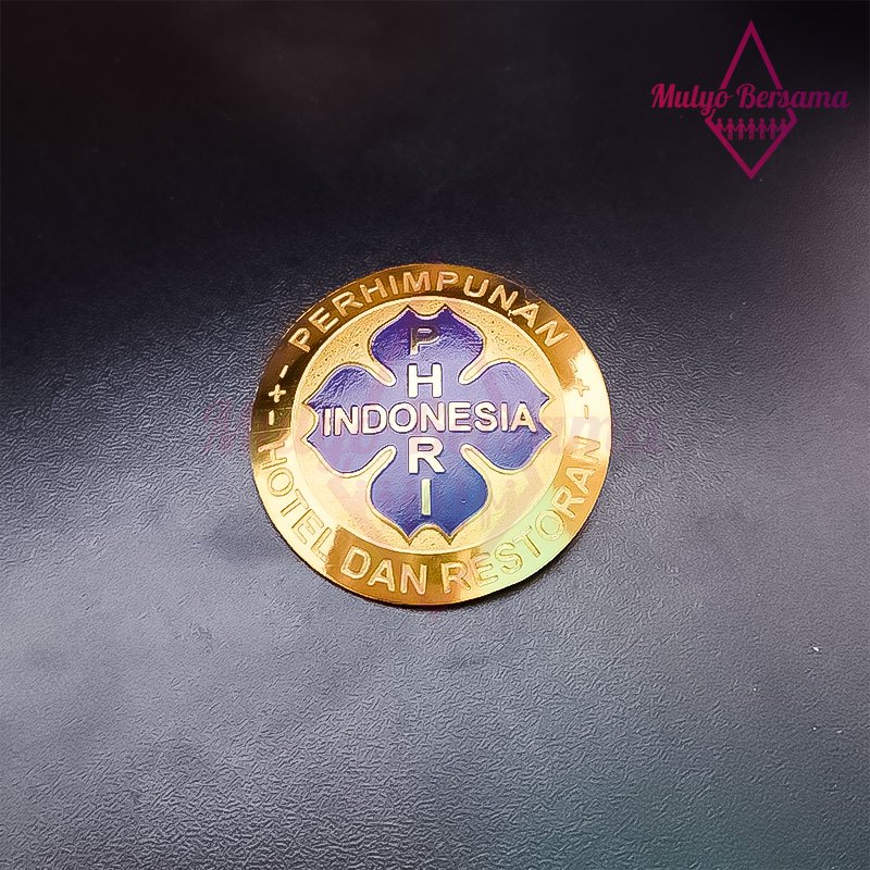 Jual Pin PHRI Model Bulat Pin Logo PHRI Perhimpunan Hotel Dan Restoran ...