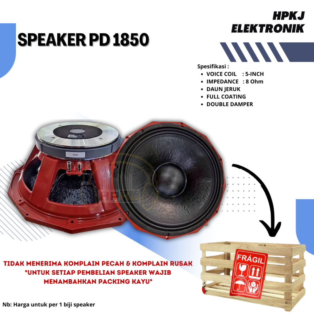 Jual SPEAKER KOMPONEN PD 1850 18 INCH Spiker pd 1850 H 18" | Shopee Indonesia