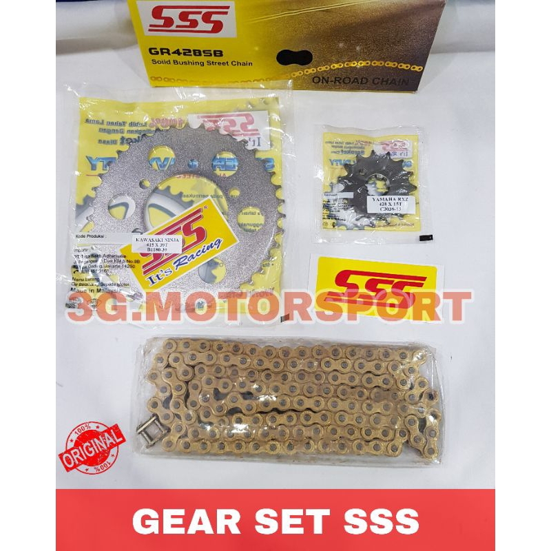 Jual GEAR SET SSS NINJA 150 UKURAN 428 & 415 ( GEAR DEPAN& GEAR BELAKANG) | Shopee Indonesia