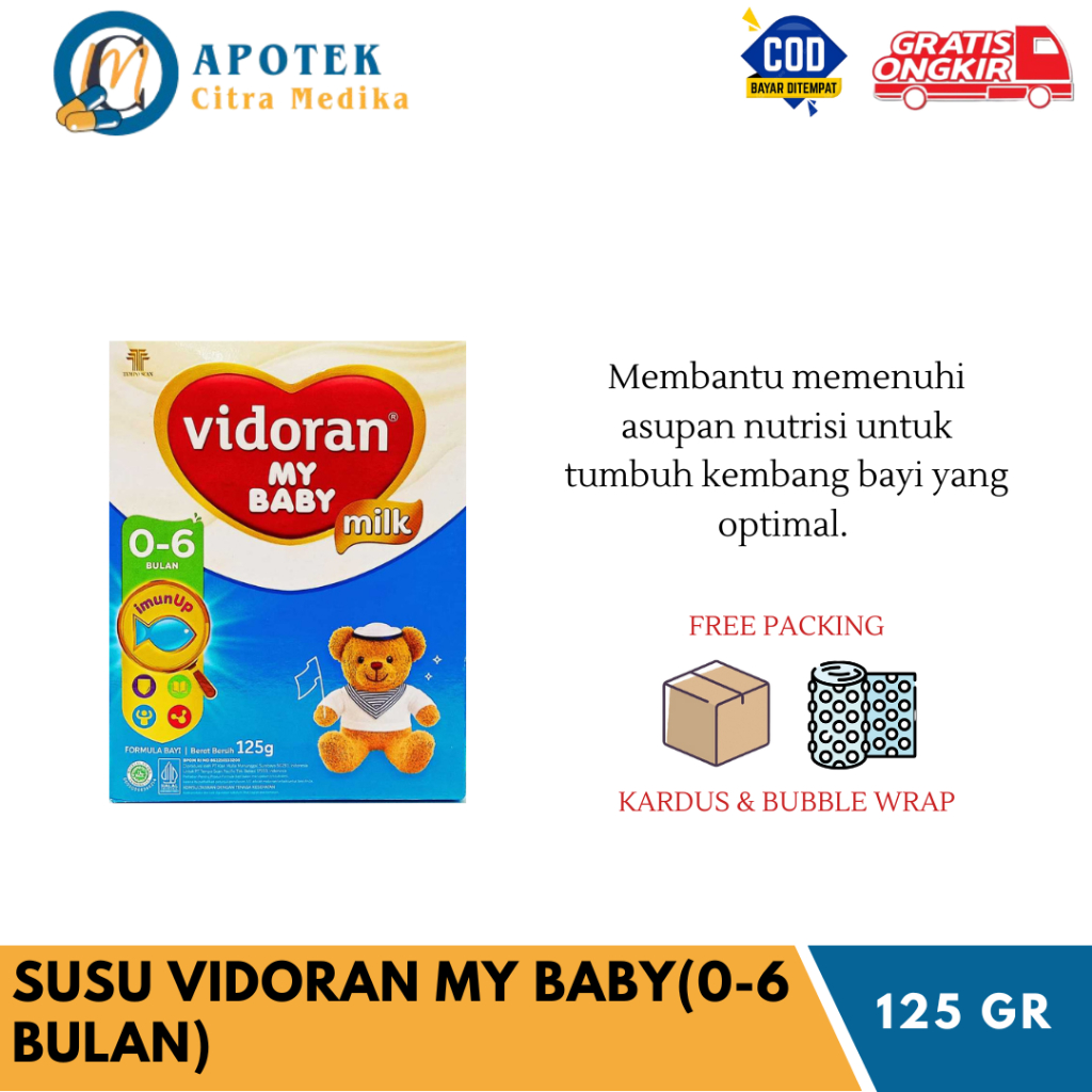 Jual Susu Vidoran My Baby (𝟎-𝟔 𝐁𝐮𝐥𝐚𝐧) 𝟏𝟐𝟓𝐆𝐑 - Susu Formula Untuk Bayi ...