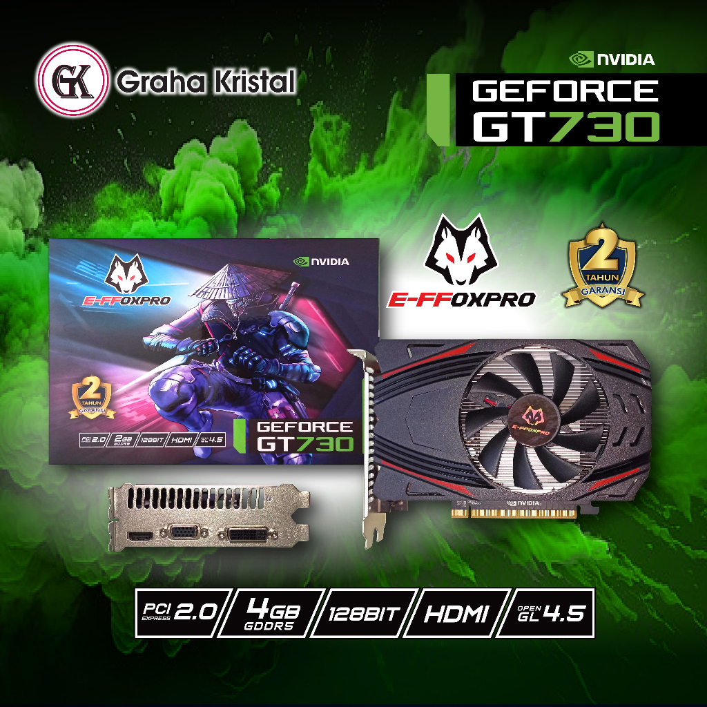 Jual VGA EFFOXPRO GT 730 2GB GDDR5 NVIDIA GeForce GT730 GARANSI 2 TAHUN ...
