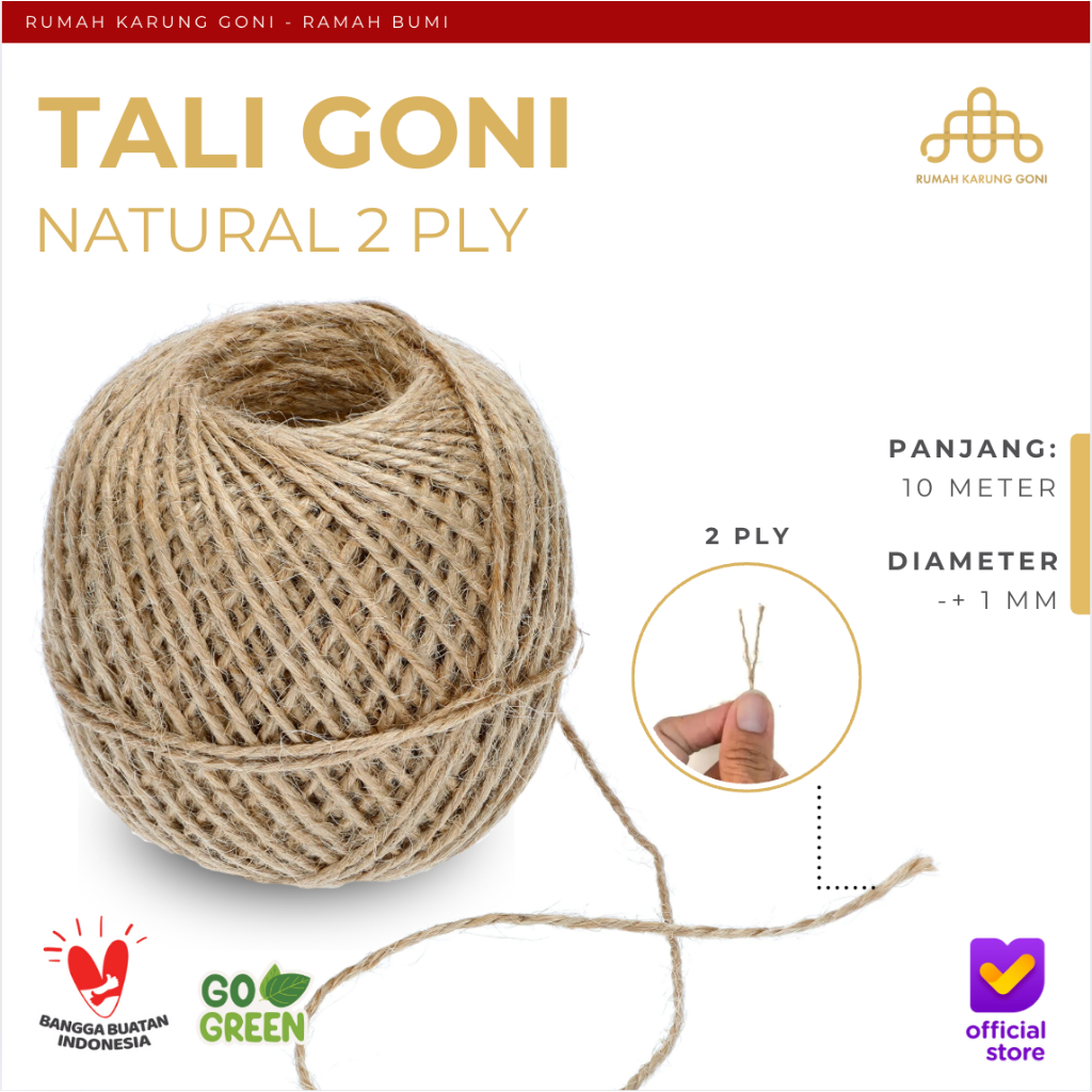 Jual Tali Rami Tali Goni 2 Ply 10 Meter - Tali Rami 1 MM Kerajinan ...