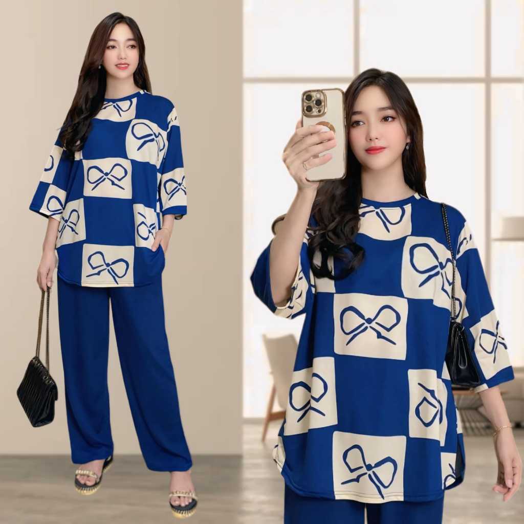 Jual RANIA SETELAN WANITA LD 120 & LD 130 CELANA LURUS DAN ATASAN OVAL ...