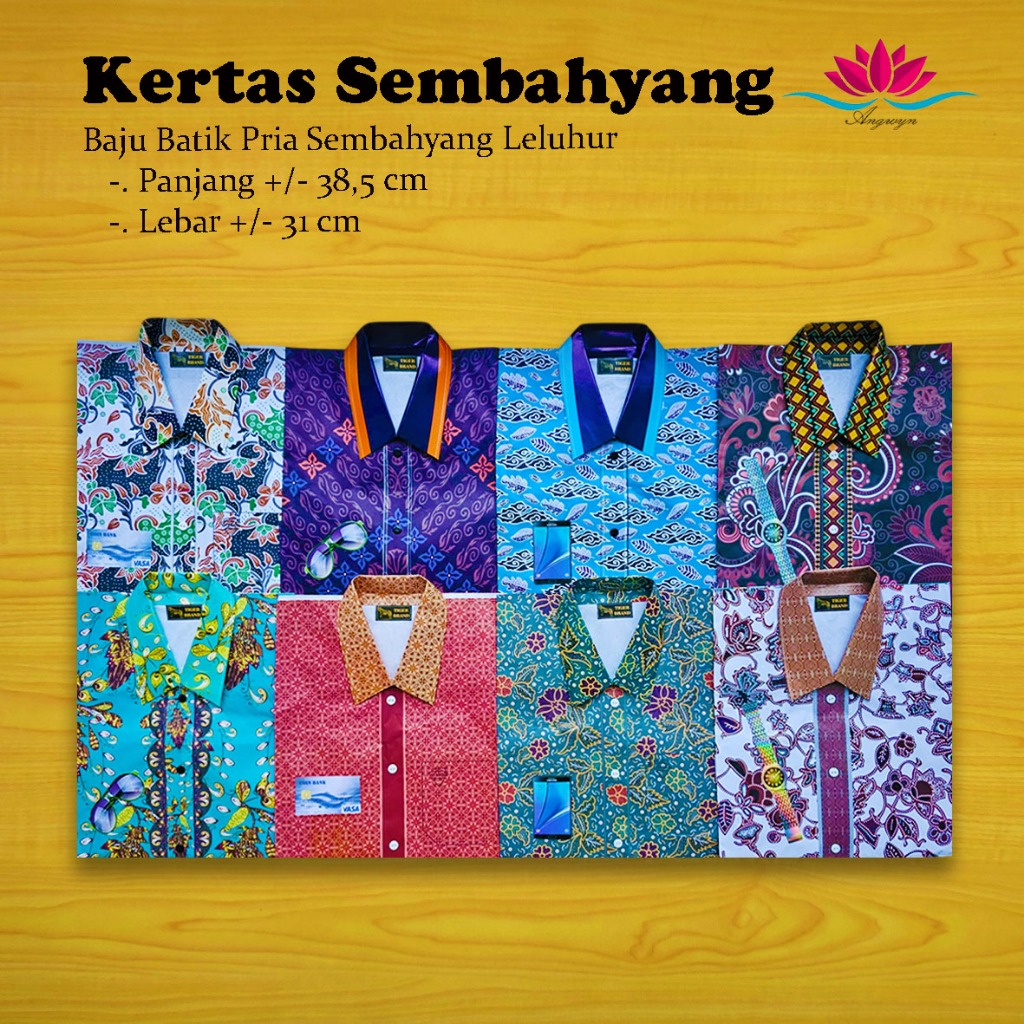 Jual Baju Kemeja Batik Pria Kertas Sembahyang Leluhur / Cheng Beng ...