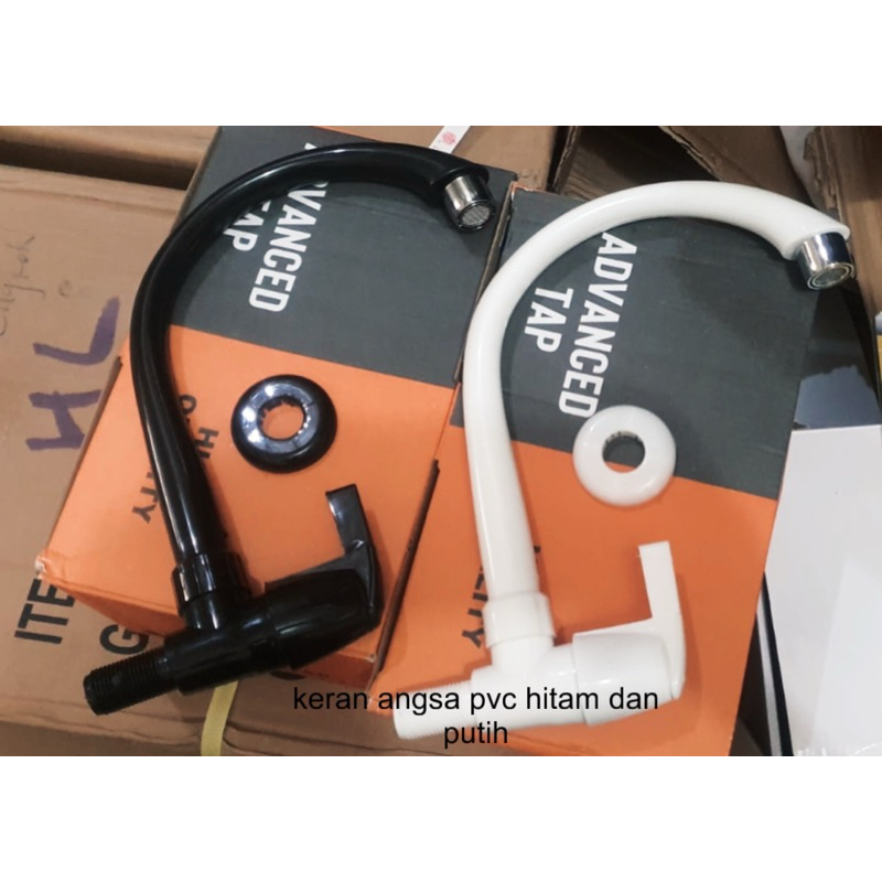 Jual kran keran cuci piring pvc angsa /kran bcp pvc abs hitam dan putih ...