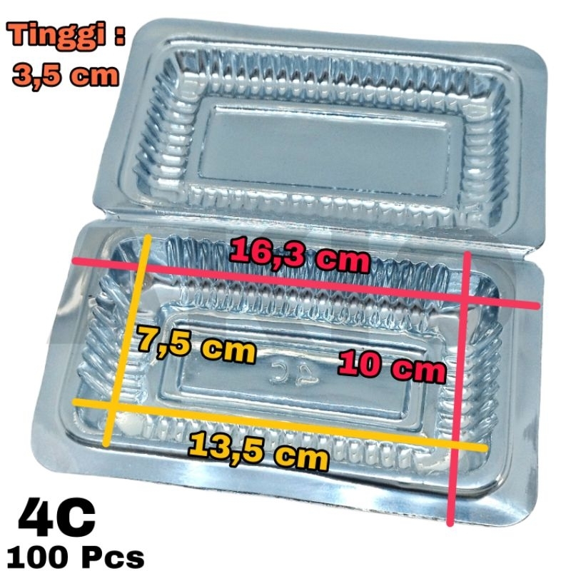 Jual Mika Plastik Kotak Bening 4C TEBAL Isi 100 Pcs GLX Box Wadah ...