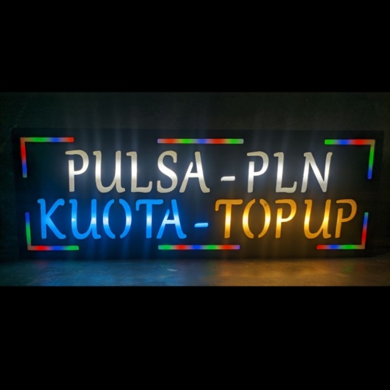 Jual Lampu Pulsa Token PLN Paket Kuota Topup | Lampu Sign | Lampu Led ...
