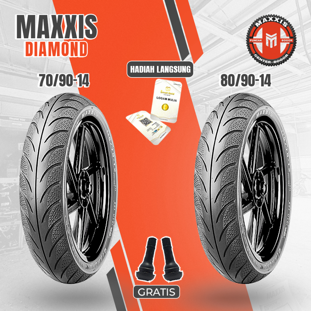 Jual Paket MAXXIS DIAMOND 70/90-14 dan 80/90-14 Tubeless Ban Motor ...