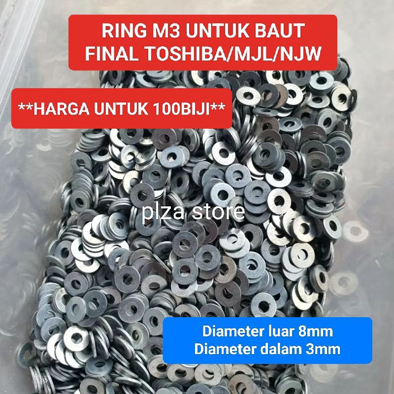 Jual 100.pcs Ring baut M3 untuk tr final Toshiba MJL NJW diameter dalam ...