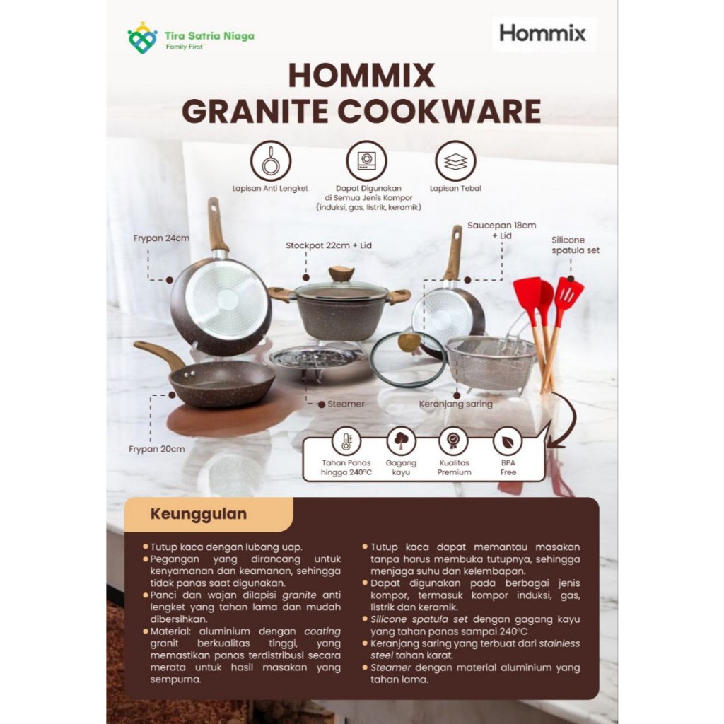 Jual [Hommix Granite] Cookware Set - Steamer Set | Shopee Indonesia