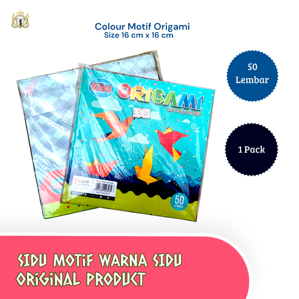 Jual ( 16 cm x 16 cm ) Origami SIDU Berwarna Motif Serbaguna /Hiasan ...