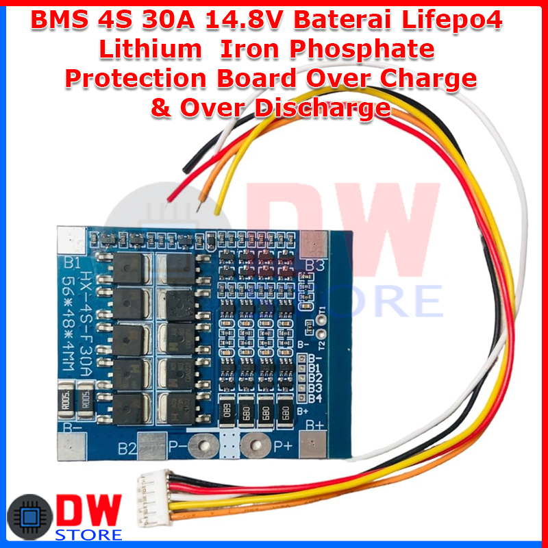 Jual BMS 4S 12.8V 30A Baterai Lithium LiFePO4 LFP Protection Over ...