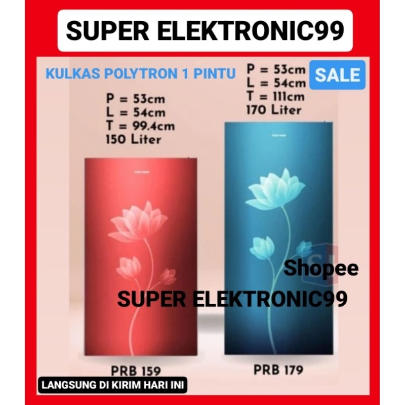 Jual KULKAS POLYTRON 1 PINTU PRB 179 PRB 159 | Shopee Indonesia