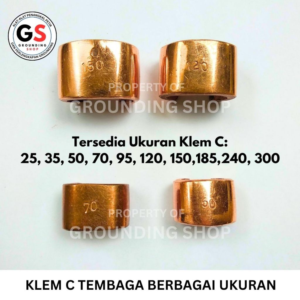 Jual Klem C Bahan Full Tembaga Berbagai Ukuran / Klem Kabel BC Berbagai ...