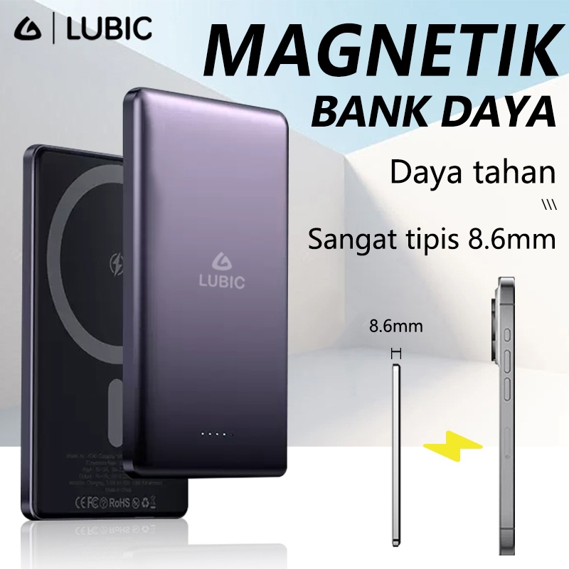 Jual LUBIC CX10 Powerbank Ultra Slim Metal Wireless Magnetic 20W ...