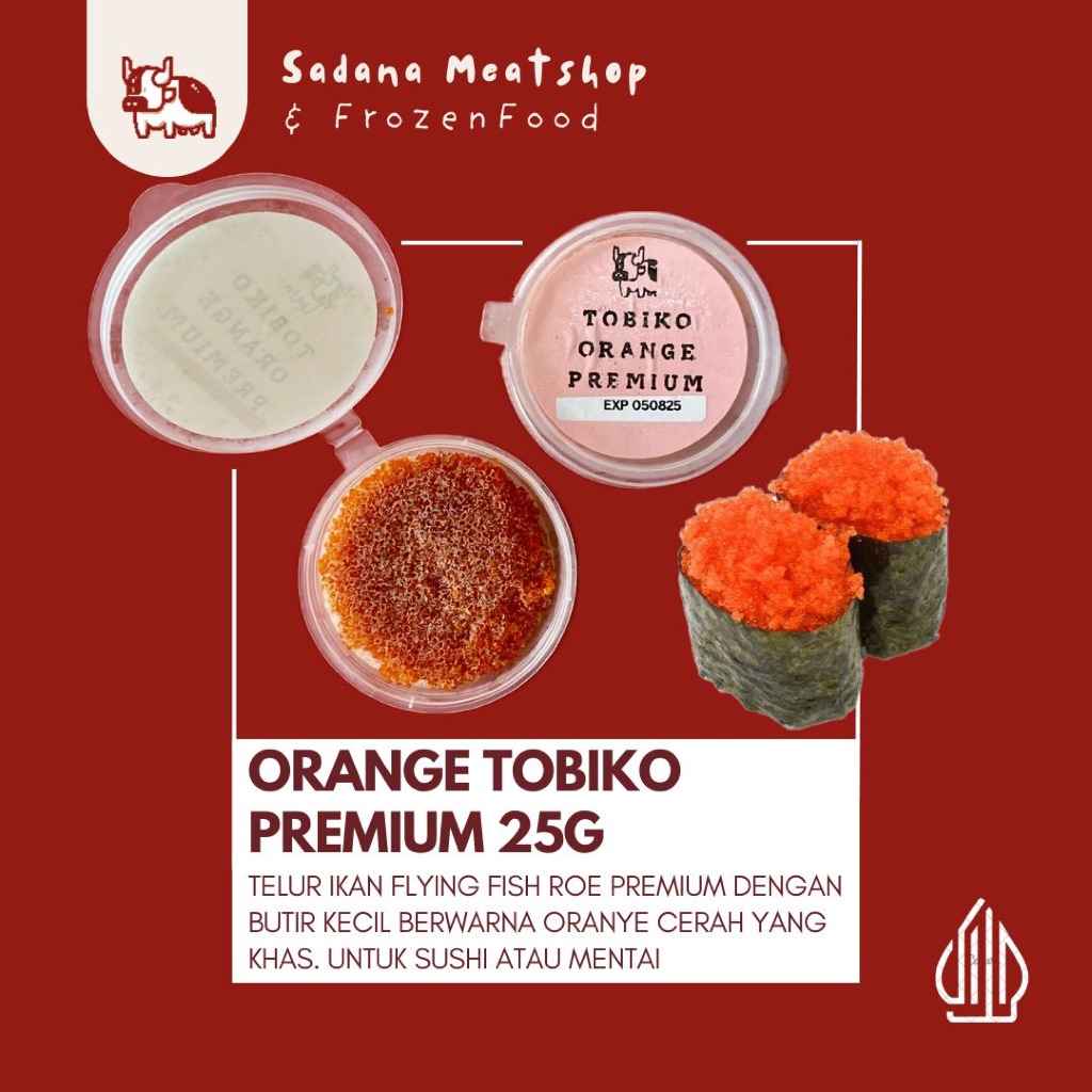 Jual Orange Tobiko Premium Flying Fish Roe 25gr | Shopee Indonesia