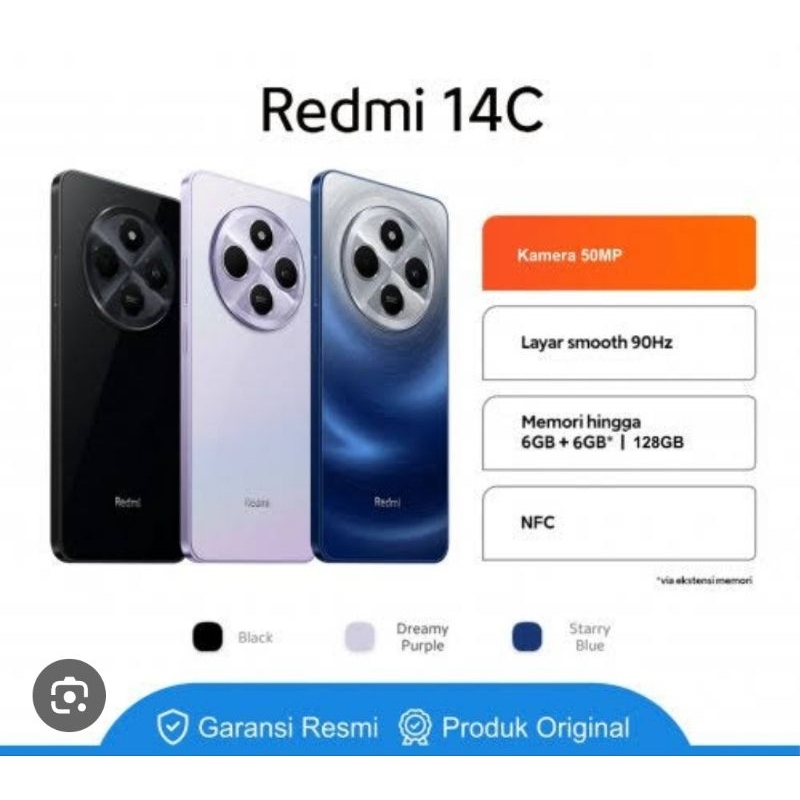 Jual REDMI 14C RAM 6+6/128 DAN 8+8/256 GARANSI RESMI 15 BULAN | Shopee ...