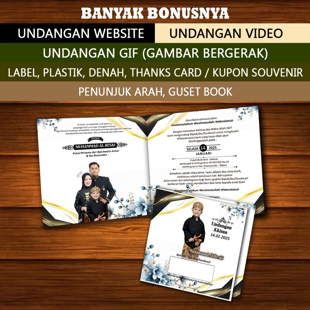 Jual COD Termurah Undangan Sunat Motif 18 - Undangan Sunatan Undangan ...