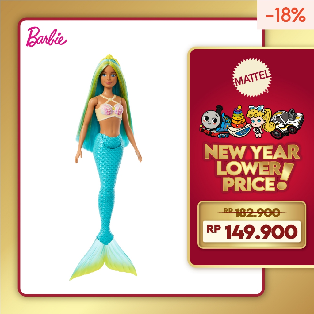 Jual Barbie Mermaid Doll with Teal Hair - Mainan Boneka Anak Perempuan ...