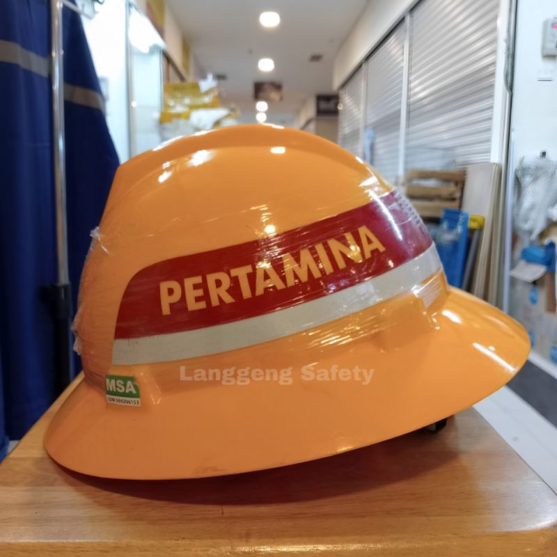 Jual Helm Safety Pertamina MSA Full brim Original Fastrack Helmet MSA ...