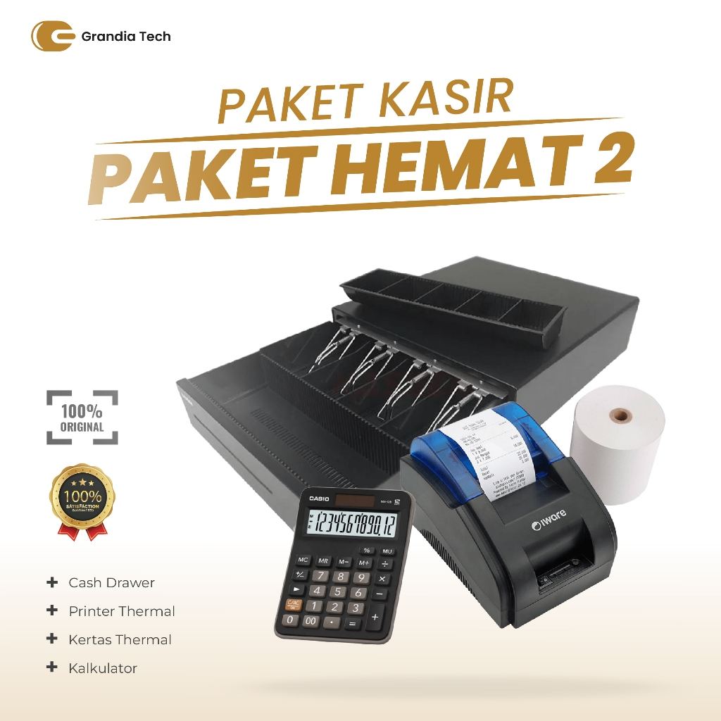 Jual Paket Printer IWARE C58-BT Printer Kasir +Kertas Thermal +Cash ...