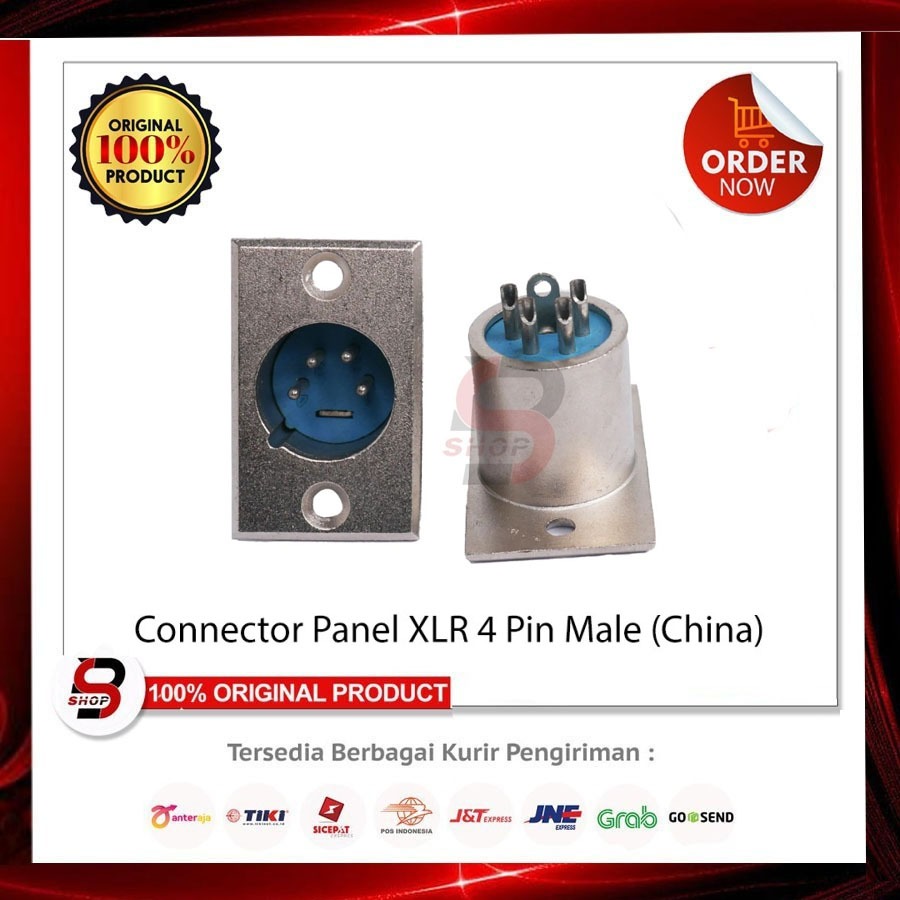 Jual Connector Panel XLR 4 Pin Male (China) / Konektor Panel / Konektor ...