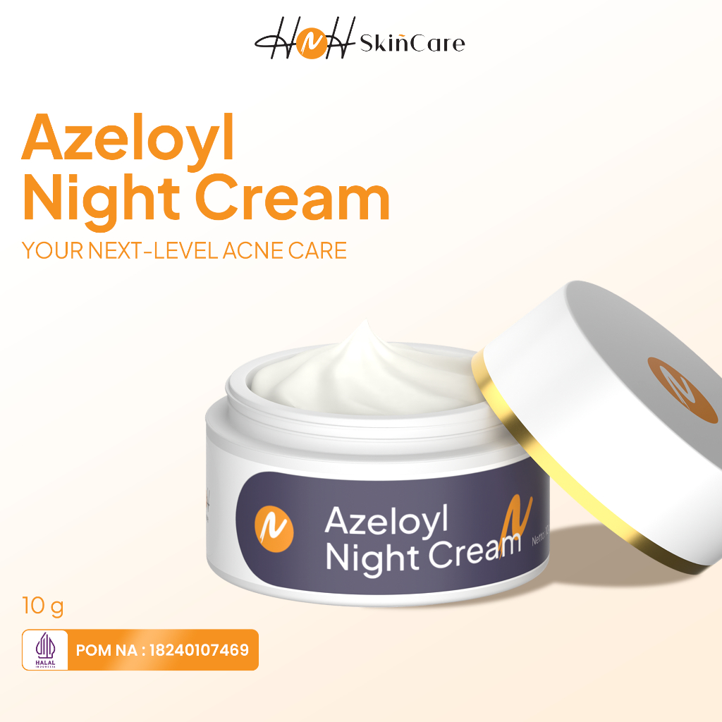 Jual HNH Azeloyl Night Cream - Krim Malam Ringan untuk Kulit Berjerawat | Shopee Indonesia