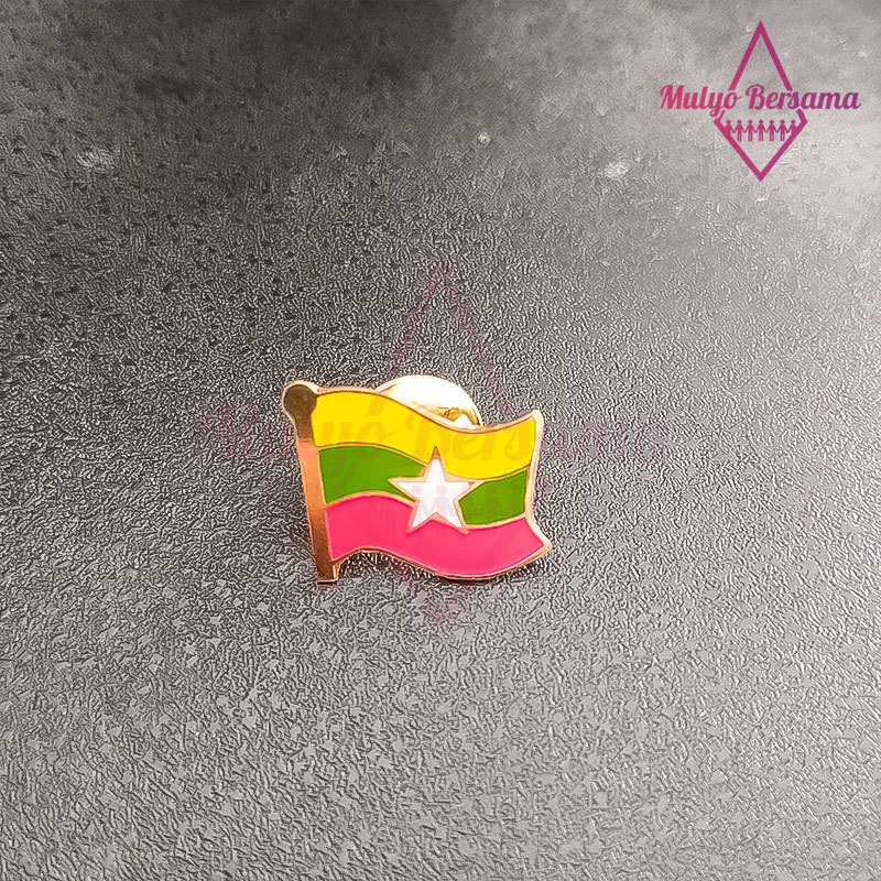 Jual Pin Flag Myanmar Pin Bendera Negara Myanmar Flag Pin Myanmar ...
