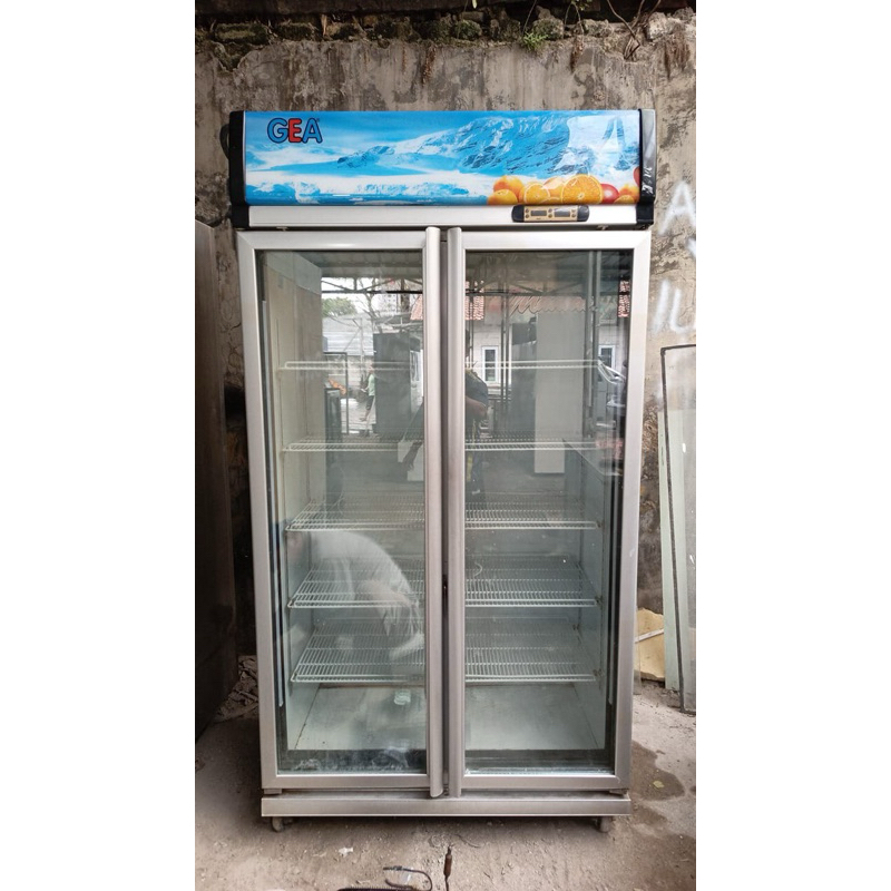 Jual kulkas showcase 2 pintu merk gea second | Shopee Indonesia