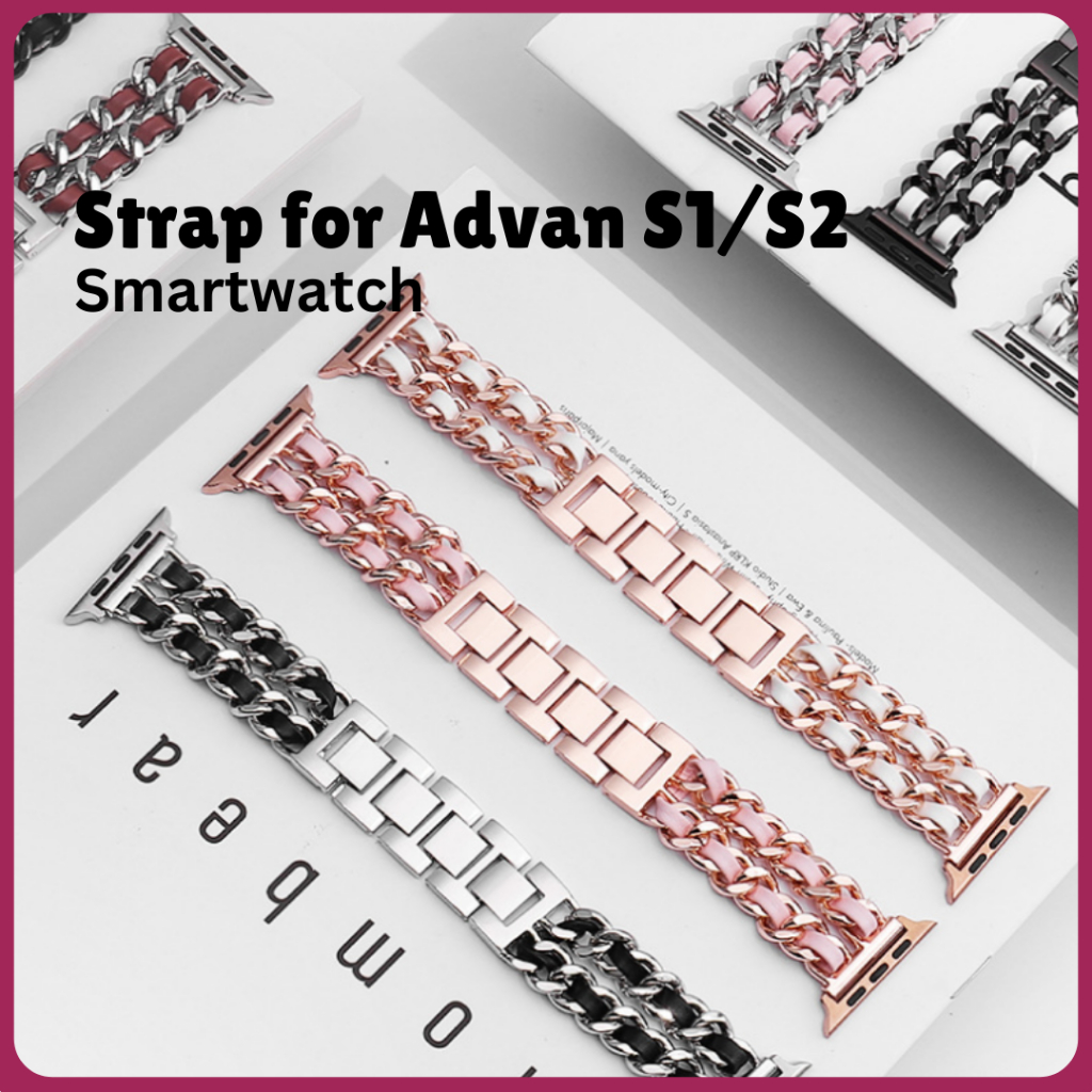 Jual Double row denim chain metal Strap for ADVAN Smartwatch S1 S2 Pro ...