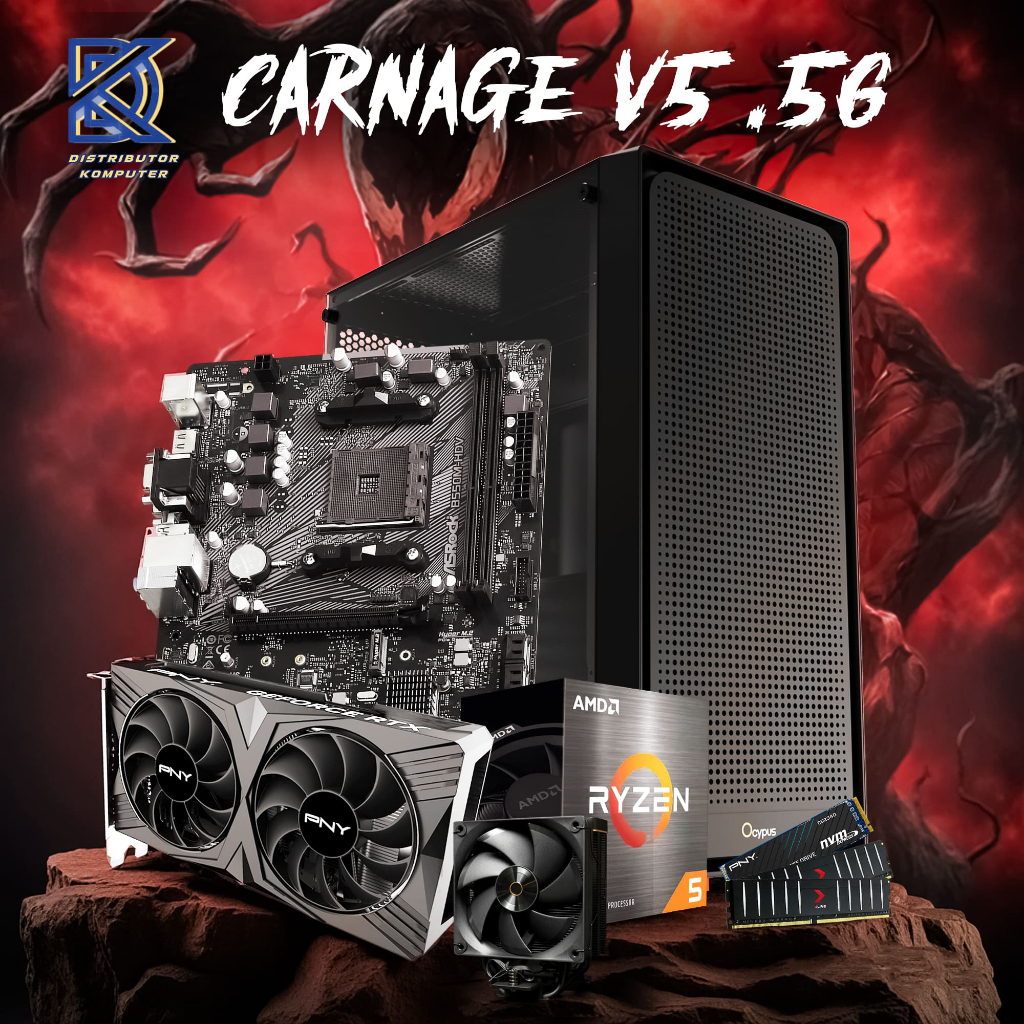 Jual DK PC SET CARNAGE V5.56 - PC RAKITAN GAMING AMD RYZEN 5 5600 | RTX ...