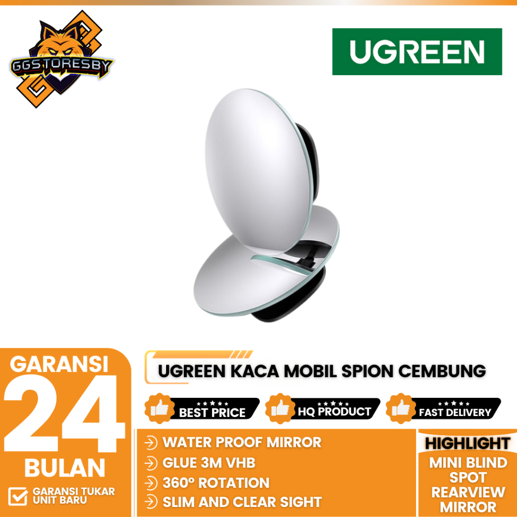 Jual UGREEN KACA MOBIL SPION CEMBUNG MINI BLIND SPOT REARVIEW MIRROR ...