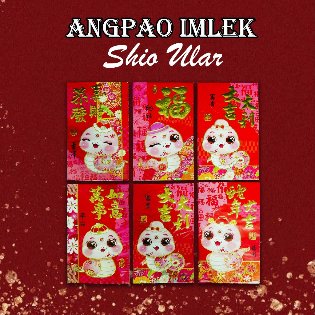 Jual ANGPAO IMLEK L PANJANG 2025 6PCS ANGPAU TAHUN ULAR AMPLOP KIONG HI ...