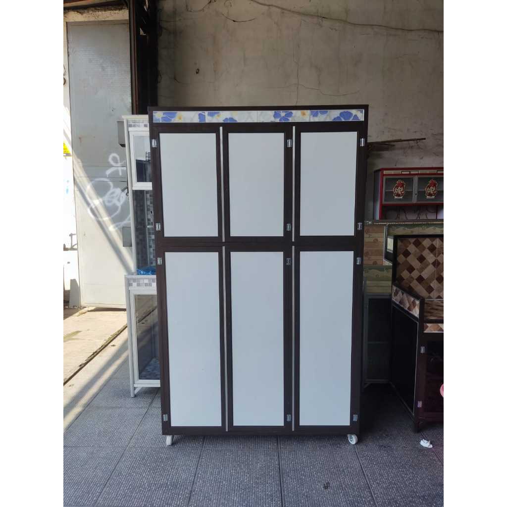 Jual lemari piring fullbox 3 pintu ACP tiang holo/rak piring 3 pintu ...