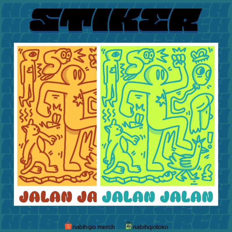 Jual STICKER JALAN JALAN STIKER DOODLE | Shopee Indonesia