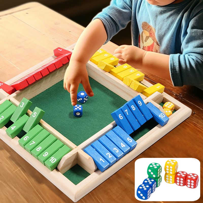 Jual 4 Sisi Mainan Dice Board Game Dadu Shut The Box Angka Shut The Box ...