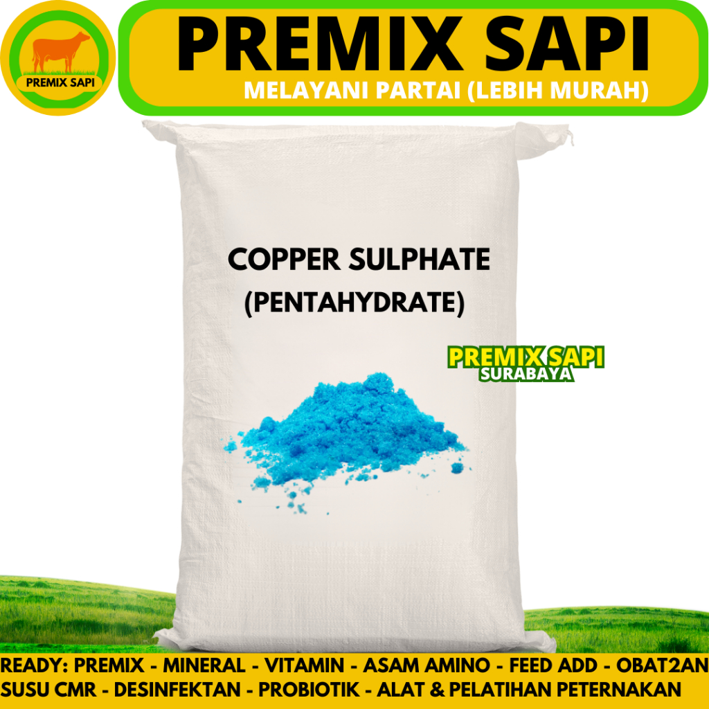 Jual TERUSI 25 KG (1 SAK) - COPPER SULPHATE 25kg Prusi CuSO4 Tembaga ...