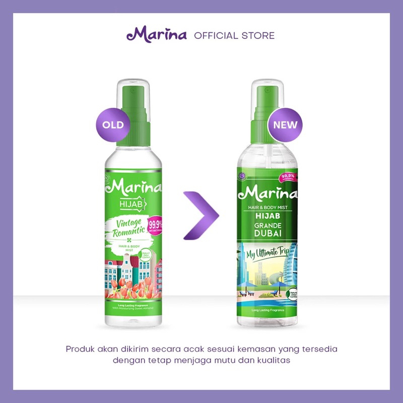 Jual Marina Hair & Body Mist Hijab Cologne Vintage Romantic | Shopee ...
