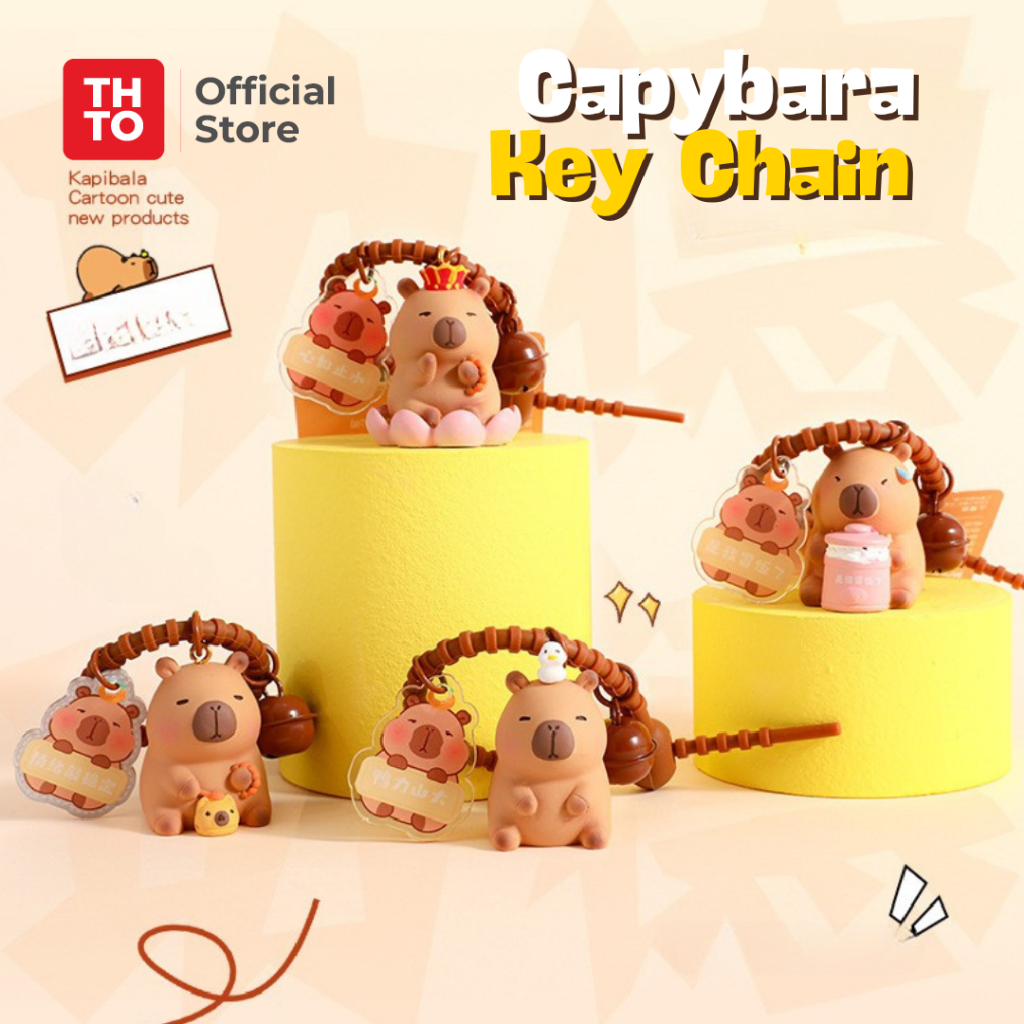 Jual THTO Capybara Keychain Gantungan Kunci Import Lucu Lonceng Bell ...
