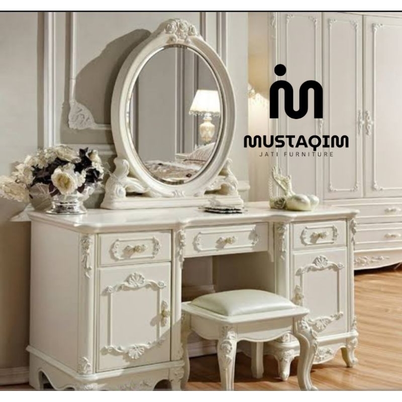 Jual Meja rias ukir jepara model kastem tanpa figura kaca ukiran 130cm ...