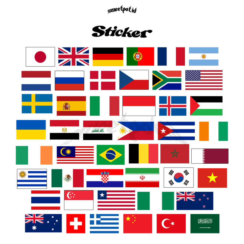 Jual (BISA COD) STIKER "BENDERA NEGARA" / STIKER HELM / STIKER PIPI ...