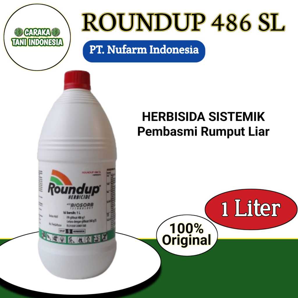 Jual ROUNDUP 486 SL isi 1 Liter Herbisida Sistemik Pembasmi Rumput Liar ...