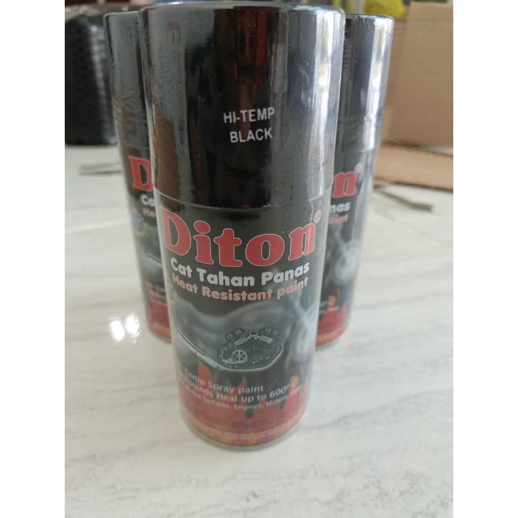 Jual Cat Semprot Pilox Diton Hi Temp 300 Cc Black Hitam Anti Panas Paint Knalpot | Shopee Indonesia