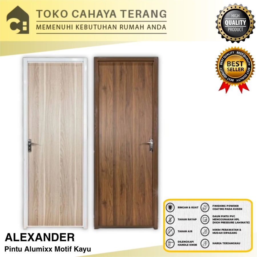 Jual Pintu Alumixx Motif Kayu 195x67 / Pintu Kamar Mandi / Pintu Alexander | Shopee Indonesia