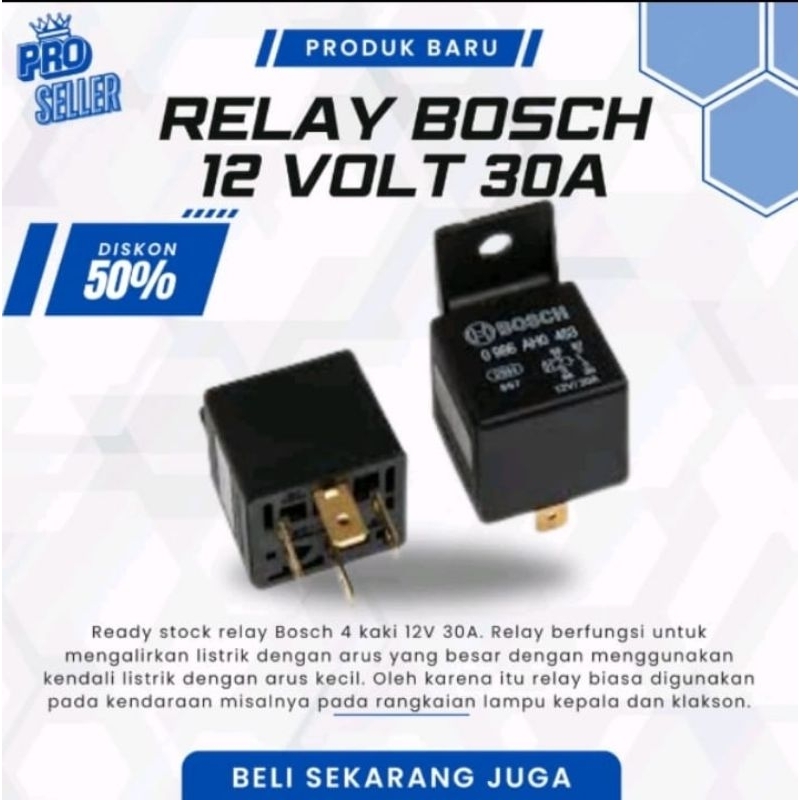 Jual RELAY KLAKSON BOSCH 4 KAKI 12 VOLT 30 AMPERE Relay Bosch Lampu Klakson 4 Pin 4 Kaki 12 Volt ...