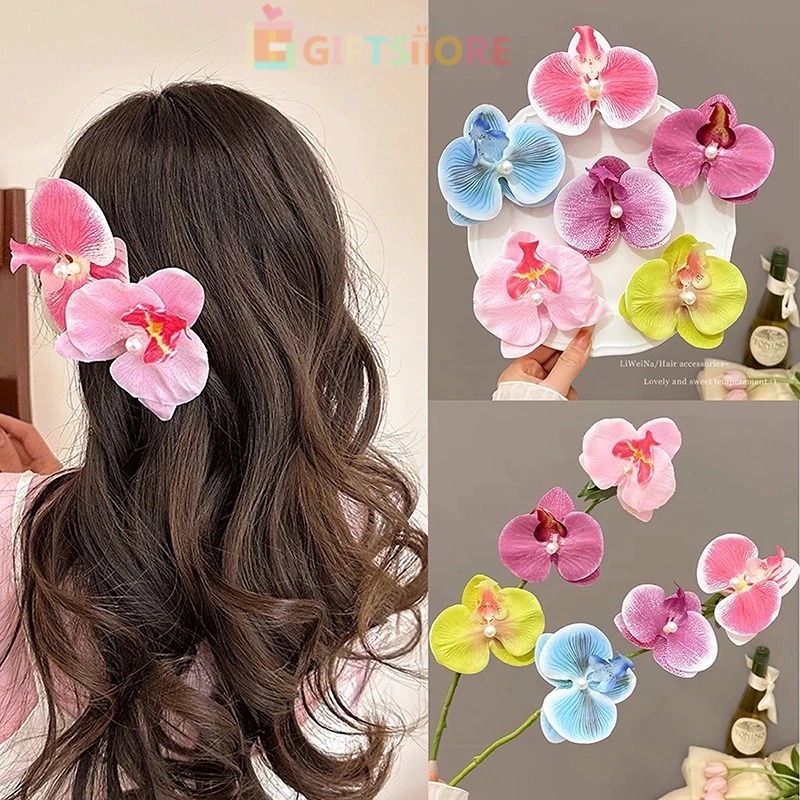 Jual COD Jepit Bunga Anggrek Kupu-kupu Klip Cakar Rambut Anggrek ...