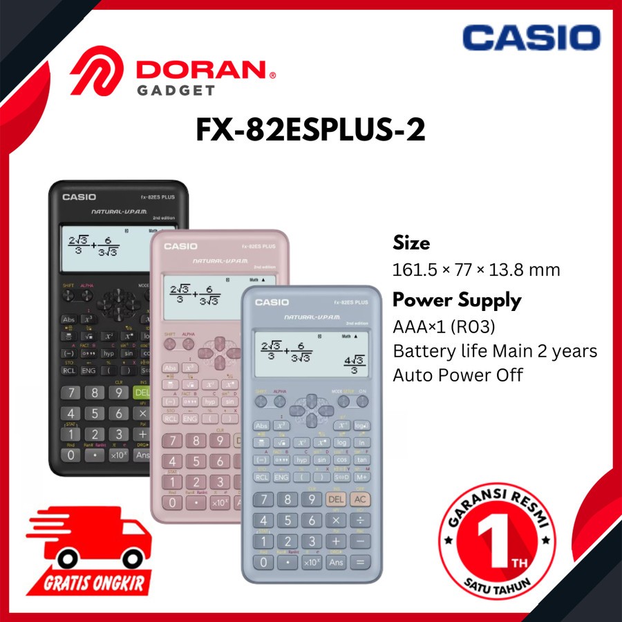 Jual Casio FX-82ES Plus 2nd Edition Calculator Scientific - Kalkulator ...