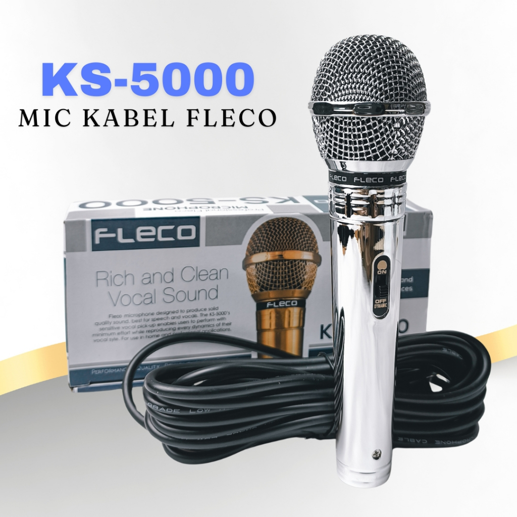 Jual Microphone Professional Mic Cable Kabel Fleco KS-5000 Gold ...